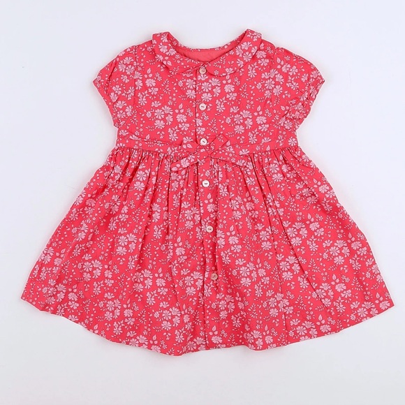 Jacadi | Dresses | Jacadi Paris Girls Floral Button Down Dresspink And ...